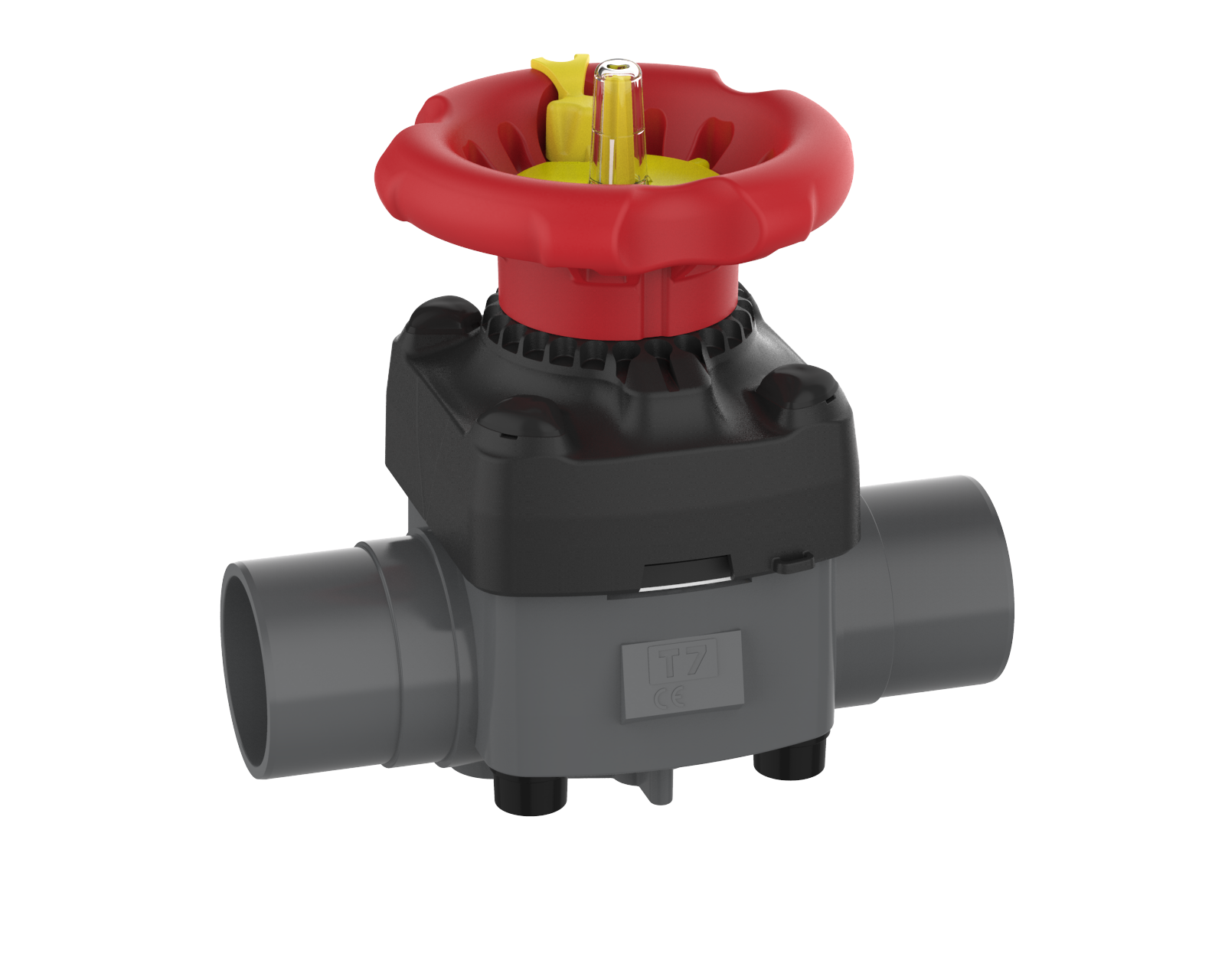 VANNE A MEMBRANE T4 PVC/PTFE FEM A COLLER - DIP Plastique